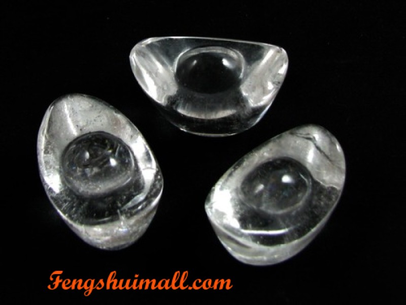 Three Clear Quartz Chinese Ingots