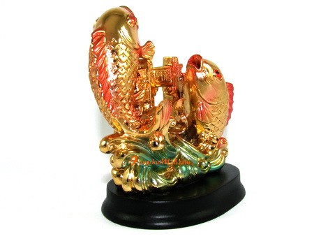 Golden Double Carp Over Dragon Door :: Feng Shui Career